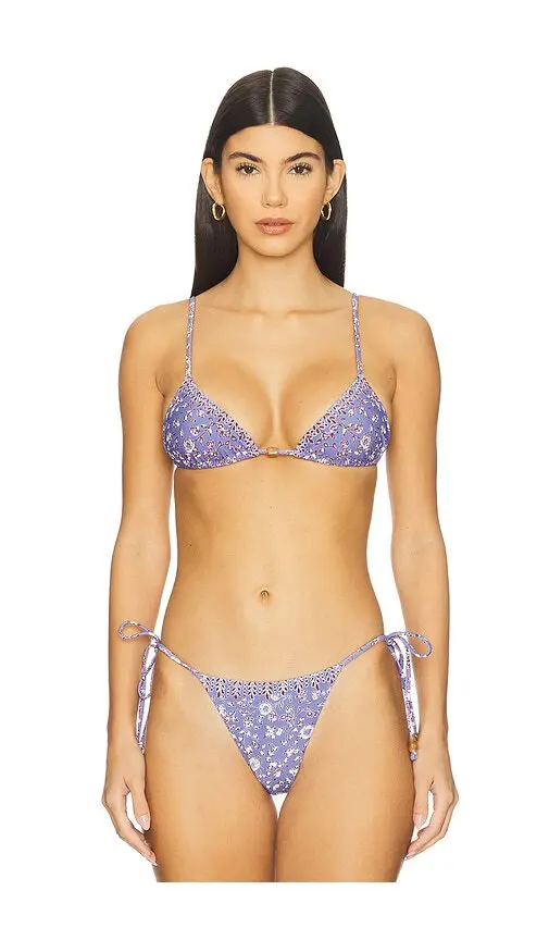 TROPIC OF C Equator Triangle Bikini Top - Mini Floral Lavender