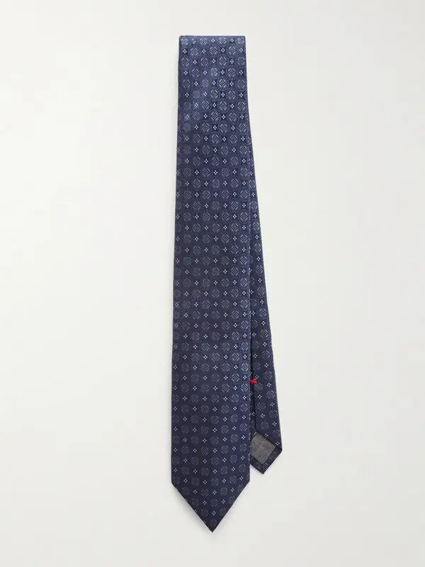 Brunello Cucinelli 7cm Silk-jacquard Neck Tie - Blue