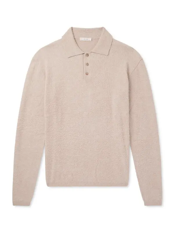 THE ROW Almot Brushed-cotton Polo Shirt - Neutrals