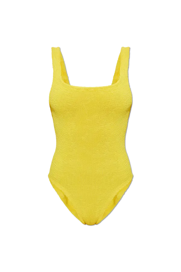 Hunza G Square Neck One-piece Swimsuit - Yellow