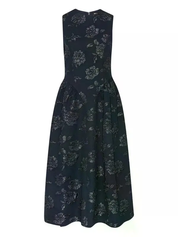 ROTATE BY BIRGER CHRISTENSEN Sleeveless Jacquard Midi Dress - Blue