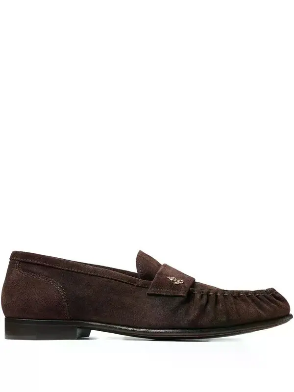 JIMMY CHOO Ellis Suede Loafers - Brown