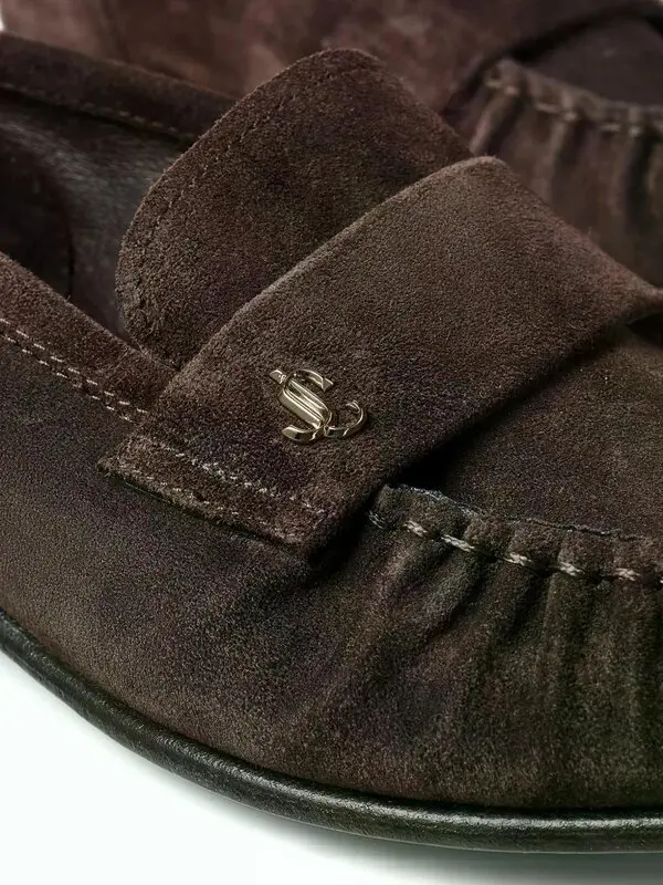 JIMMY CHOO Ellis Suede Loafers - Brown