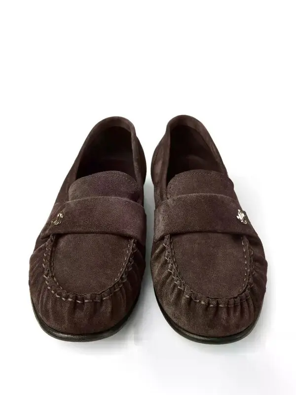 JIMMY CHOO Ellis Suede Loafers - Brown
