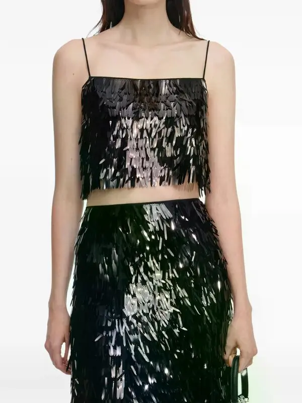 SELF-PORTRAIT Sequin-embellished Top - Multicolor