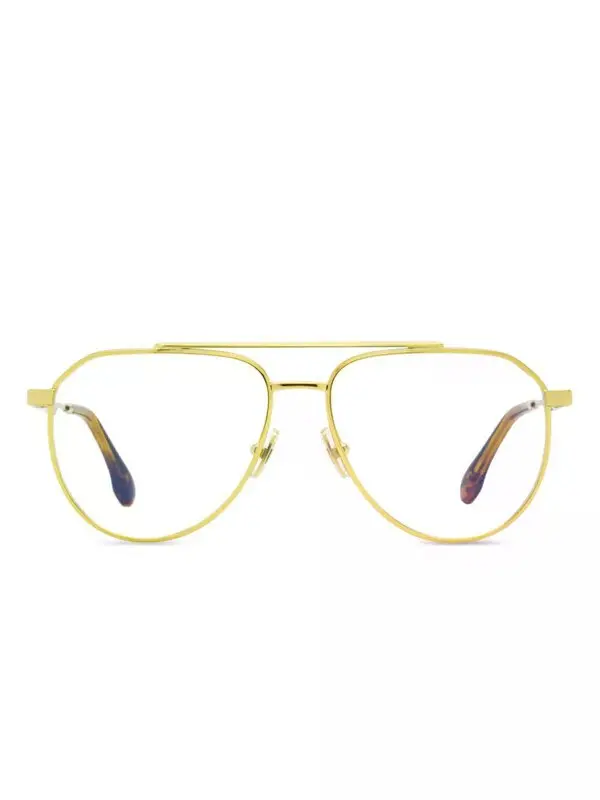 Victoria Beckham Double-bridge Pilot Glasses - Gold