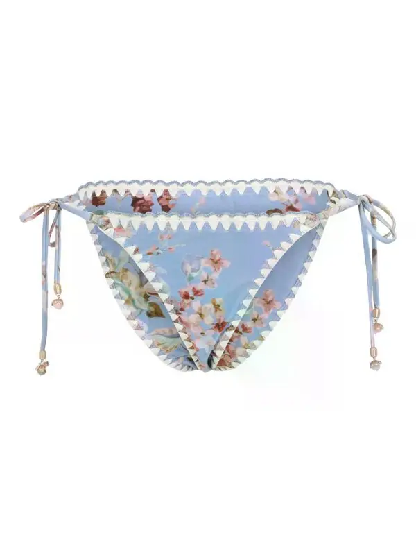 Zimmermann Awaken Floral Bikini Bottoms - Blue