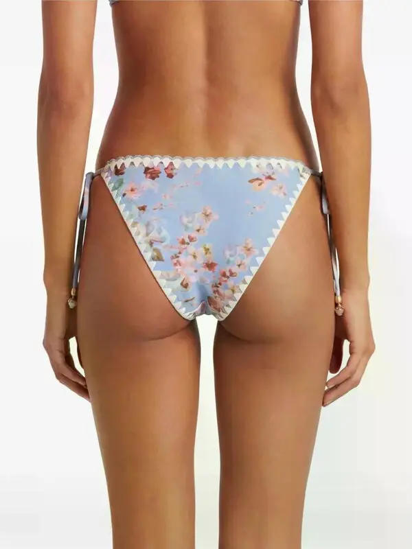Zimmermann Awaken Floral Bikini Bottoms - Blue