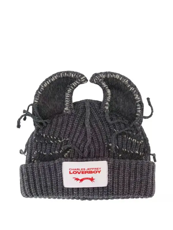CHARLES JEFFREY Ears-detail Beanie - Grey