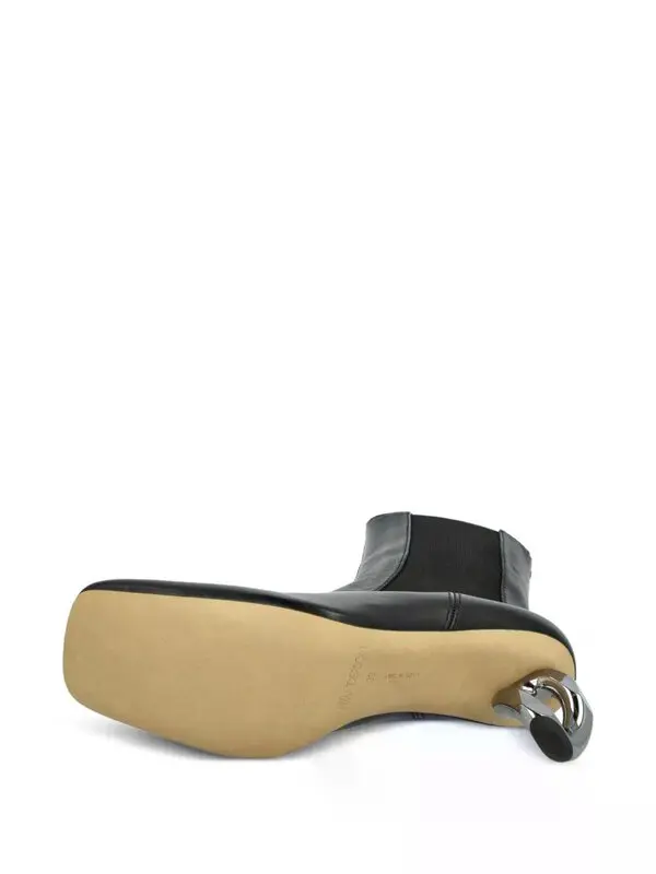 JW Anderson Chain-heel Leather Chelsea Boots - Black