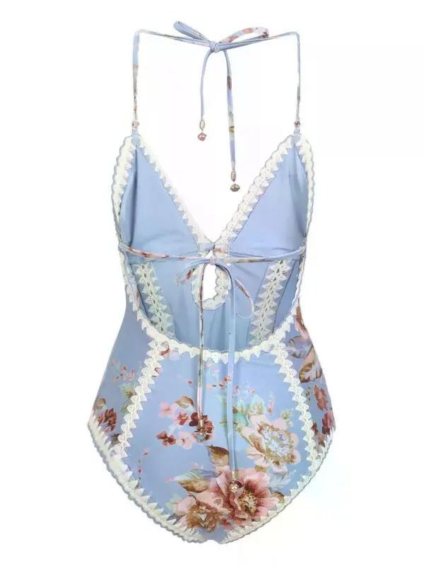 Zimmermann Awaken Floral Swimsuit - Blue