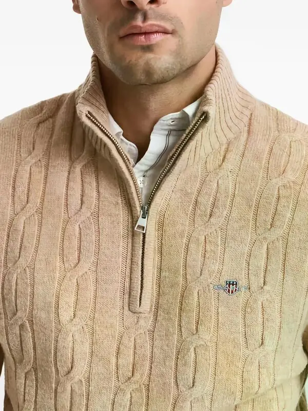 Gant Cable-knit Half-zip Sweater