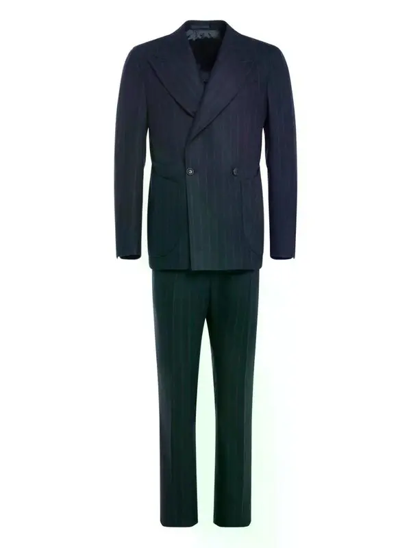 FRANZESE COLLECTION Double-breasted Pinstripe Suit - Blue