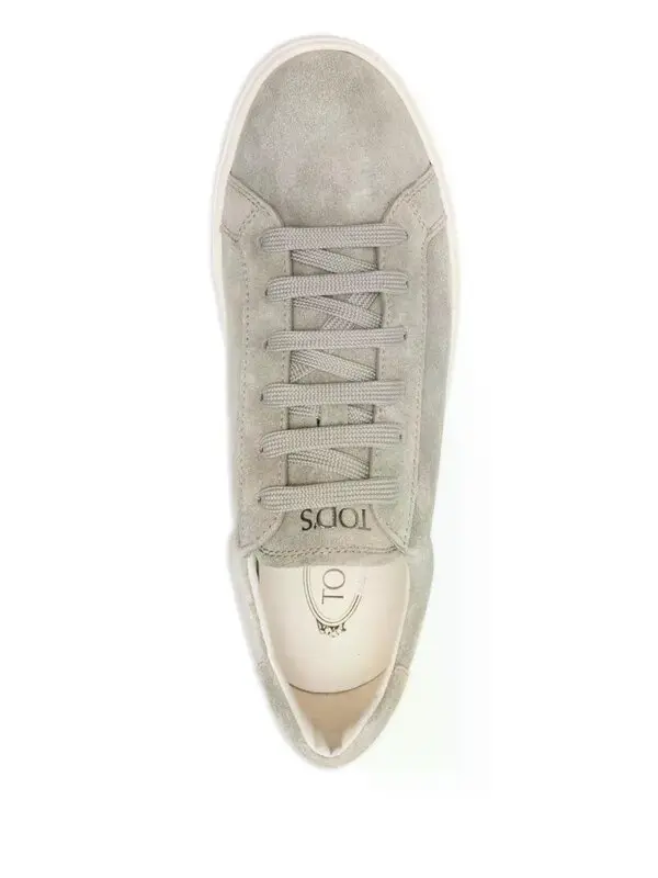TOD'S Allacciata Cassetta Suede Sneakers - Grey
