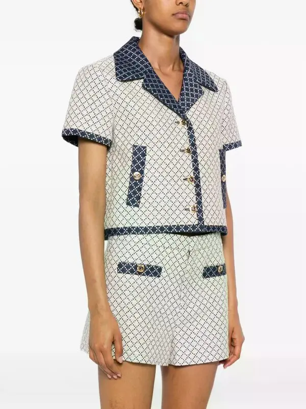 Gucci Short-sleeved Geometric-pattern Jacket
