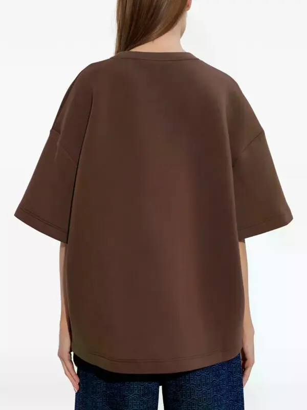 Munthe Graphic-print Cotton T-shirt - Brown