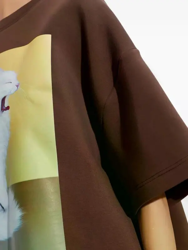 Munthe Graphic-print Cotton T-shirt - Brown