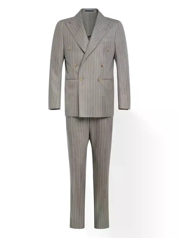 FRANZESE COLLECTION Double-breasted Pinstripe Suit - Grey