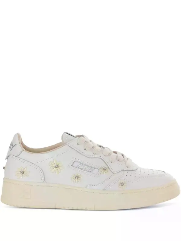 AUTRY Embroidered Flower Trainers