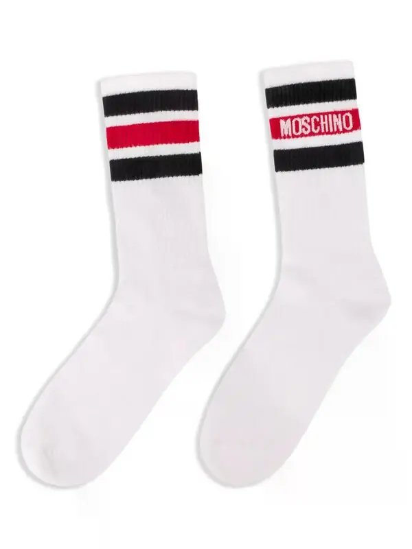 Moschino Striped Socks - White