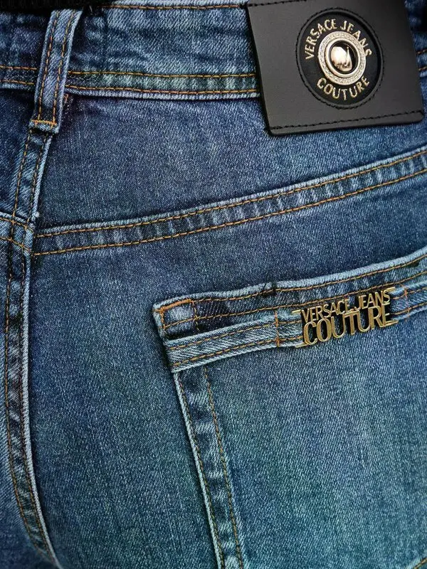 Versace Logo-patch Belt-loop Jeans