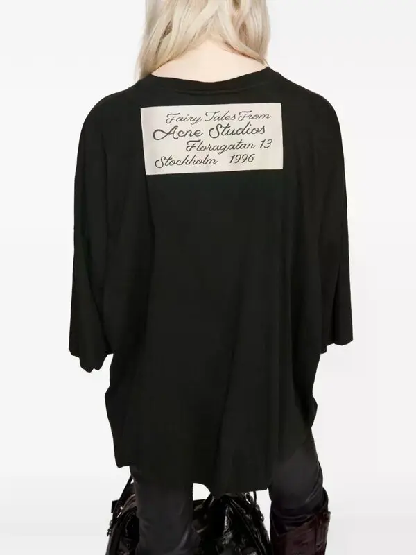 Acne Studios Label-print T-shirt - Black