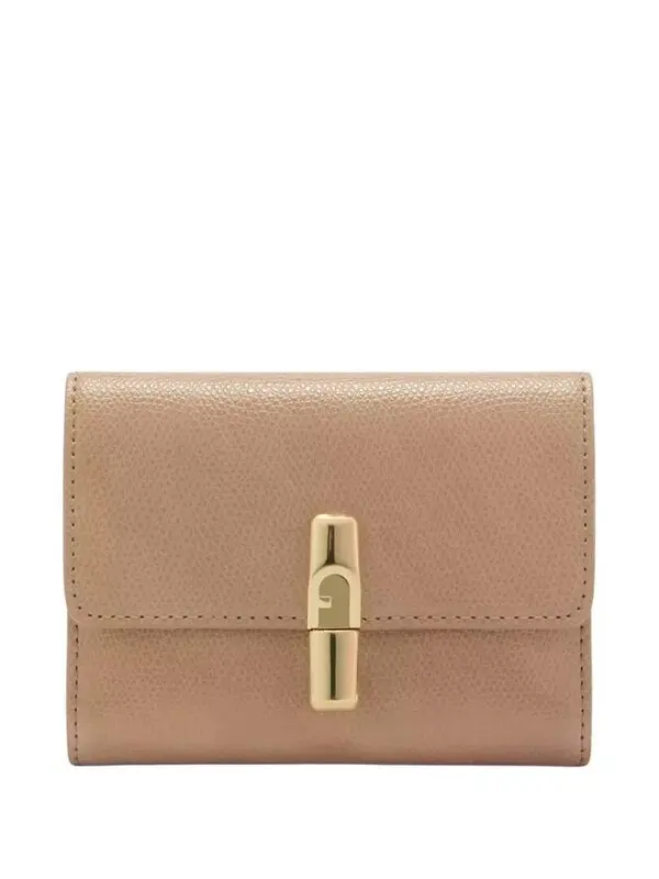 Furla Iride Grained Compact Wallet - Neutrals