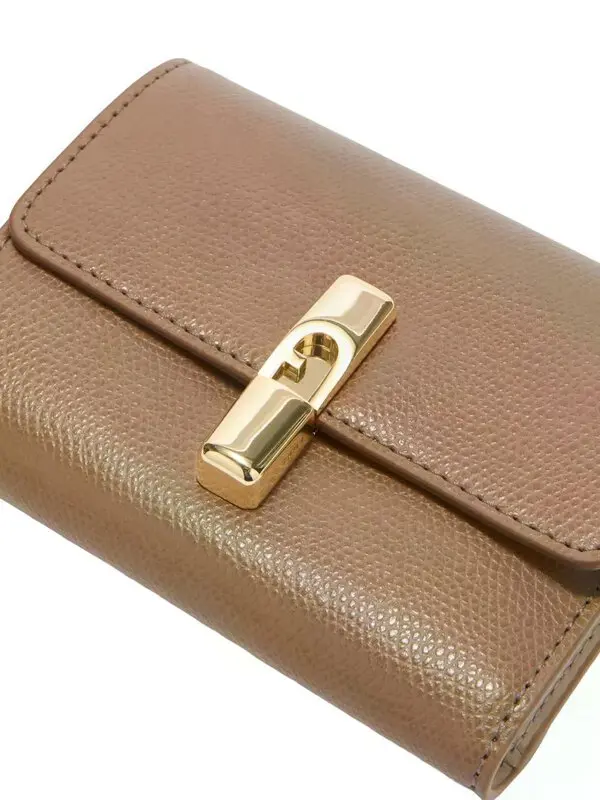 Furla Iride Grained Compact Wallet - Neutrals