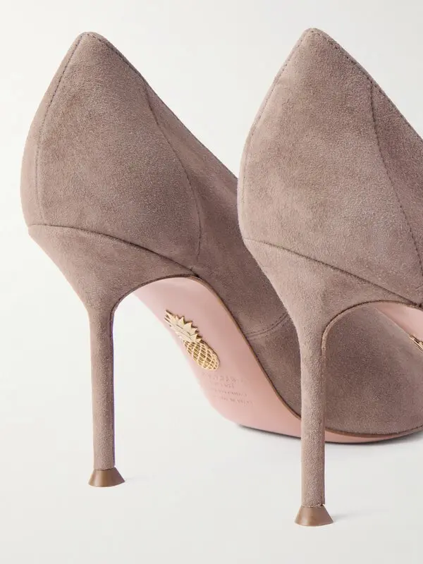 AQUAZZURA Voltaire 85 Suede Pumps - Brown