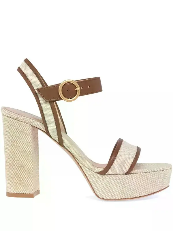 GIANVITO ROSSI Milos Platform Heeled Sandals - Neutrals