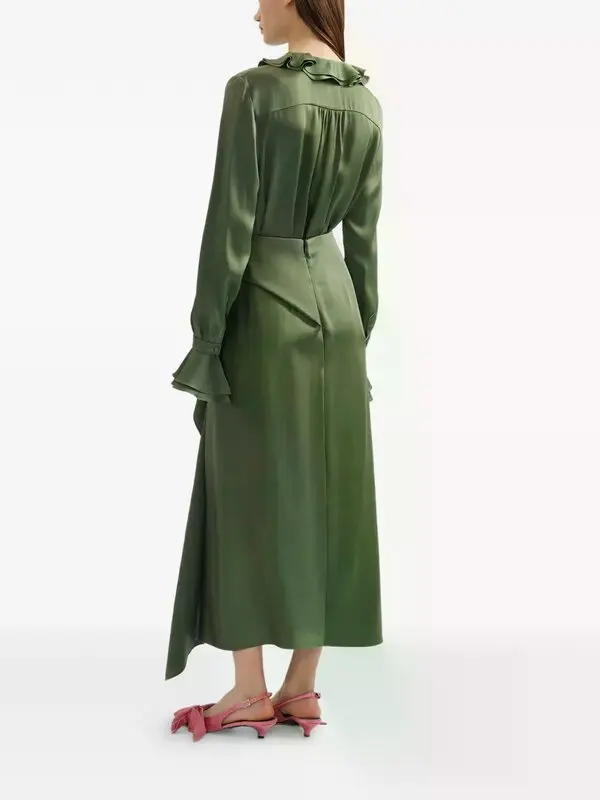 Erdem Cady Ruffled Long-sleeve Shirt - Green