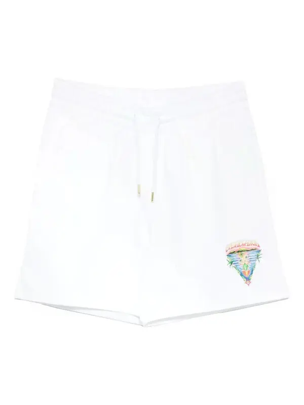 Casablanca Graphic Track Shorts - White