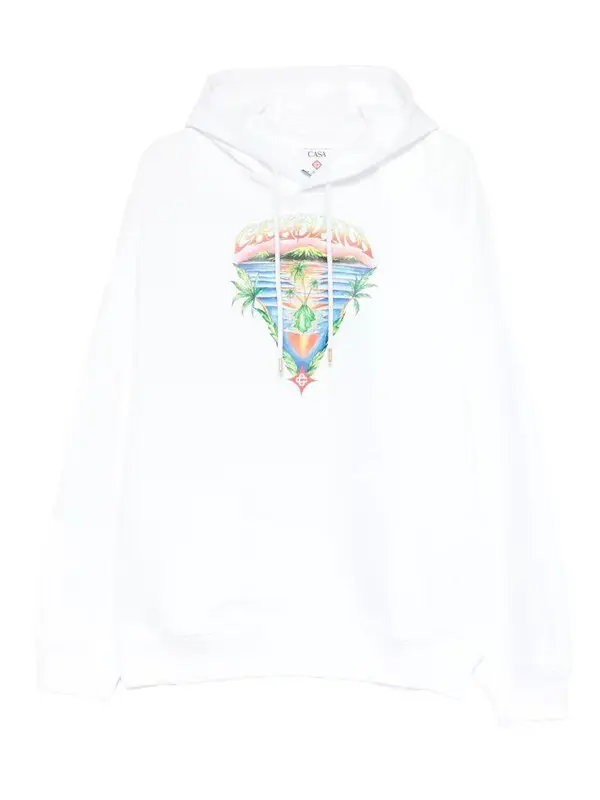Casablanca Graphic Hooded Sweater - White