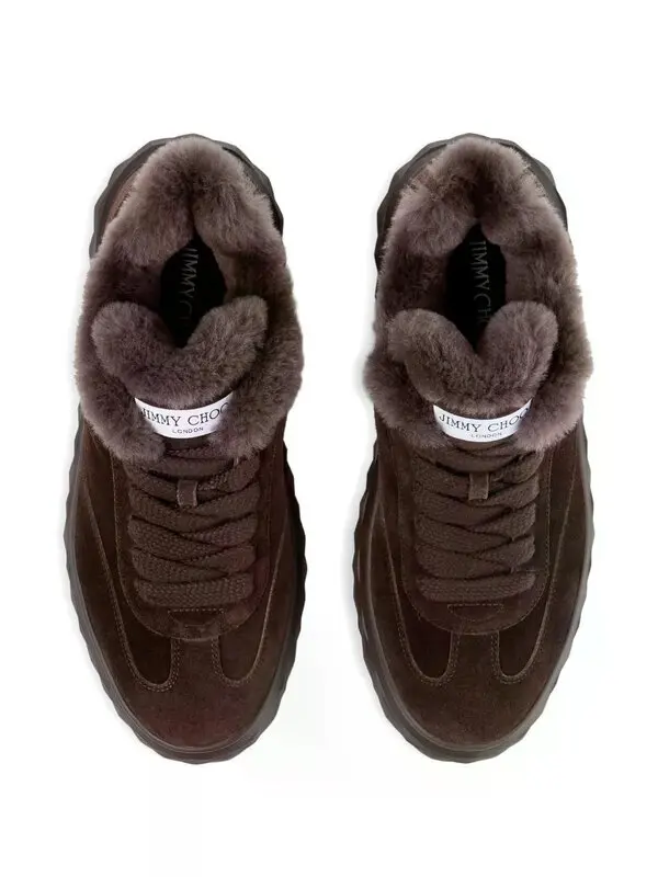 JIMMY CHOO Diamond Maxi Retro Suede Sneakers - Brown