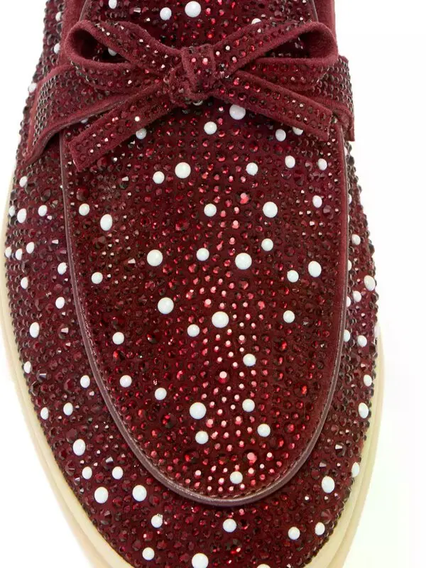 NICOLI Aurelia Bow-embellished Loafers - Red
