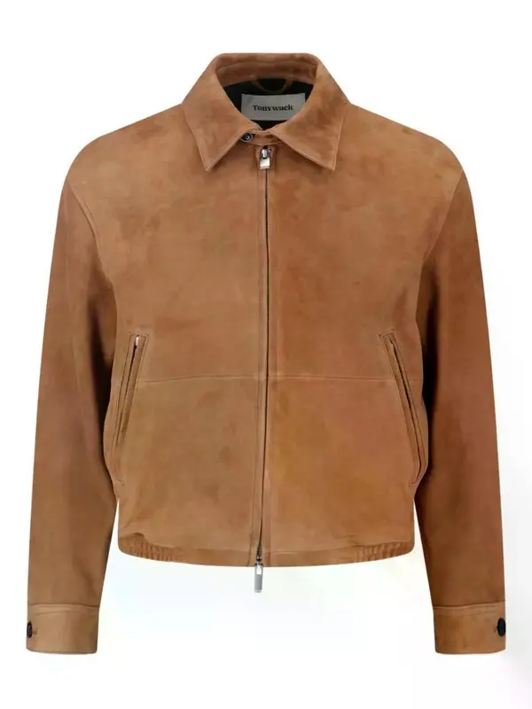 TONYWACK Suede Zip-up Jacket - Brown