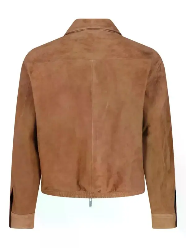TONYWACK Suede Zip-up Jacket - Brown