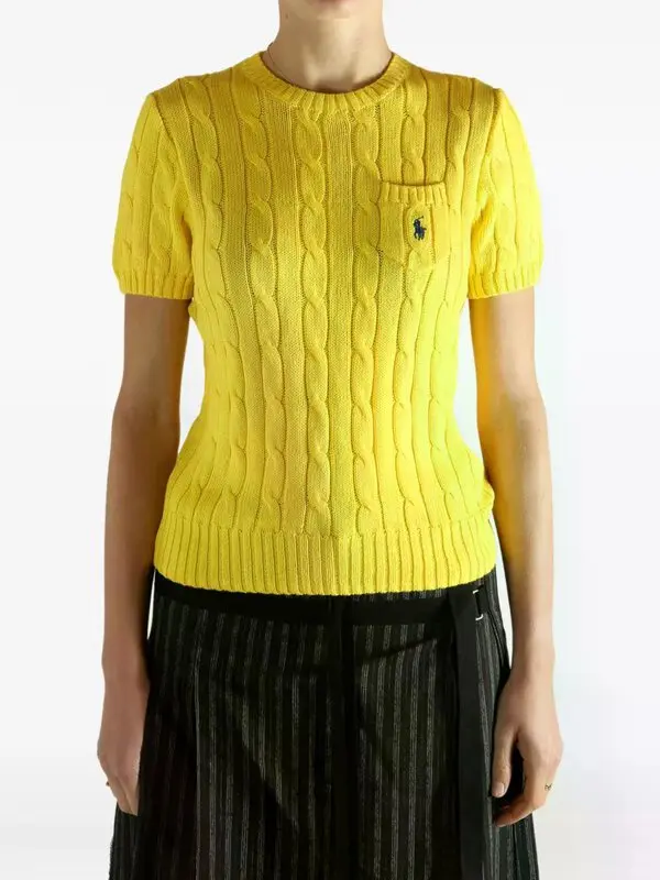 Polo Ralph Lauren Cable-knit Top With Chest Pocket