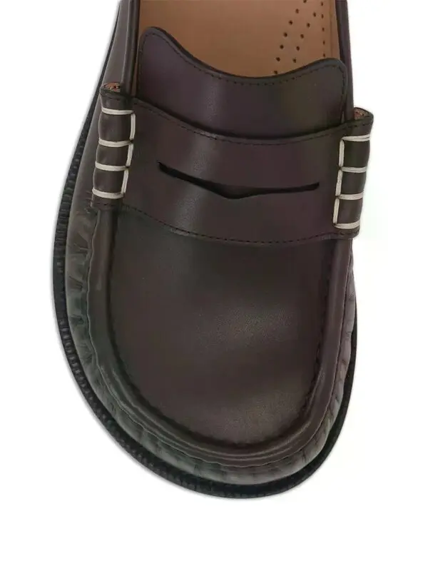 JW Anderson Contrast-stitching Loafers - Brown