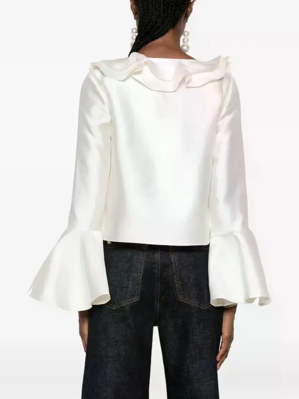 SELF-PORTRAIT Taffeta Ruffled Blouse