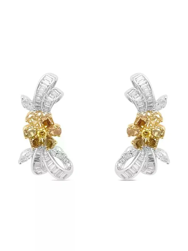 HYT JEWELRY 18k Gold Diamond Earrings - Silver