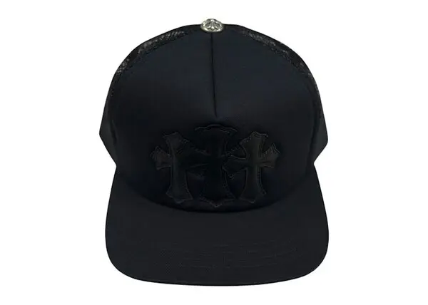 Chrome Hearts Triple Cross Cemetery Trucker Cap - Black