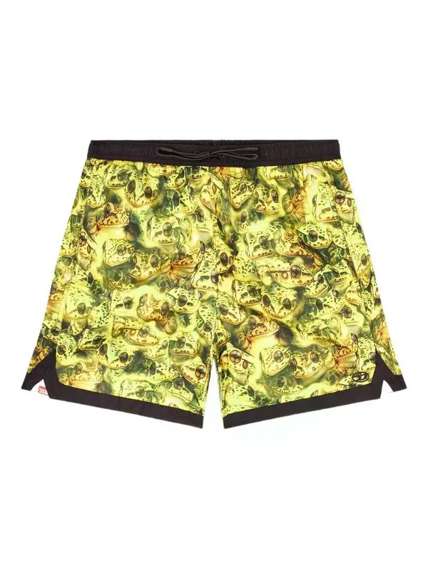 DIESEL® Logo-detail Swim Shorts - Yellow
