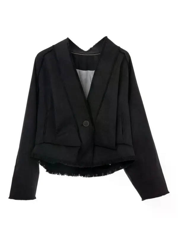 YANGKEHAN Frayed Trim Jacket