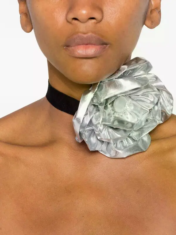 PARLOR Floral-detail Choker - Silver