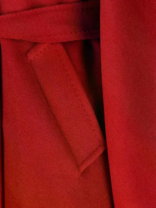 Max Mara Belted Double-breasted Coat - Red