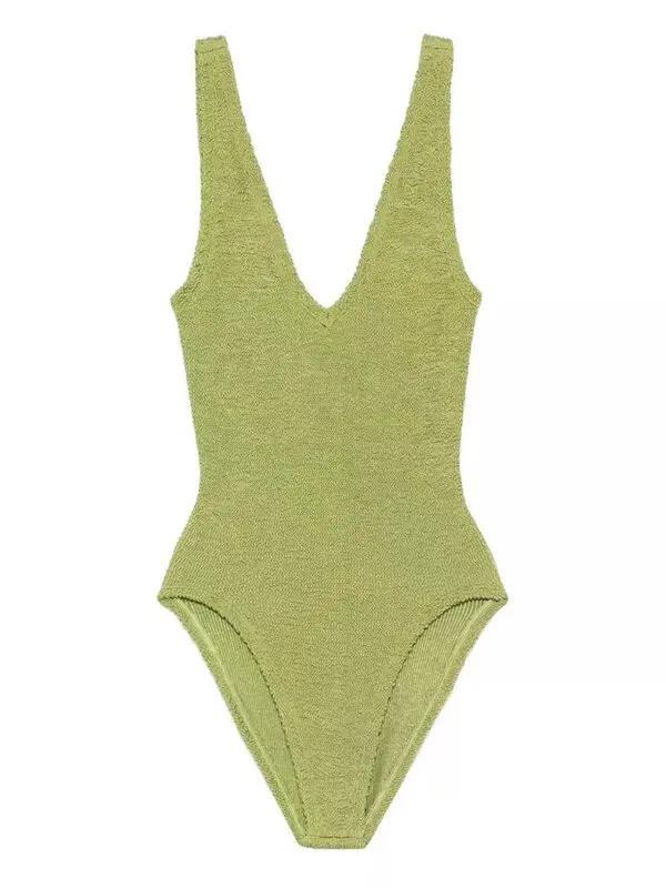 Hunza G Sadie V-neck Swimsuit - Green
