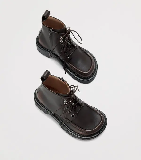 Loewe Sierra Calfskin Combat Boots - Brown
