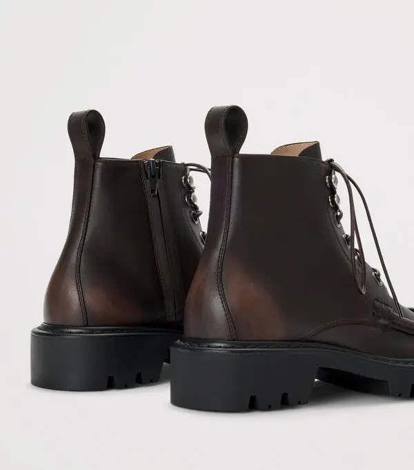 Loewe Sierra Calfskin Combat Boots - Brown