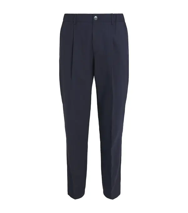 Herno Stretch Virgin Wool Trousers - Navy